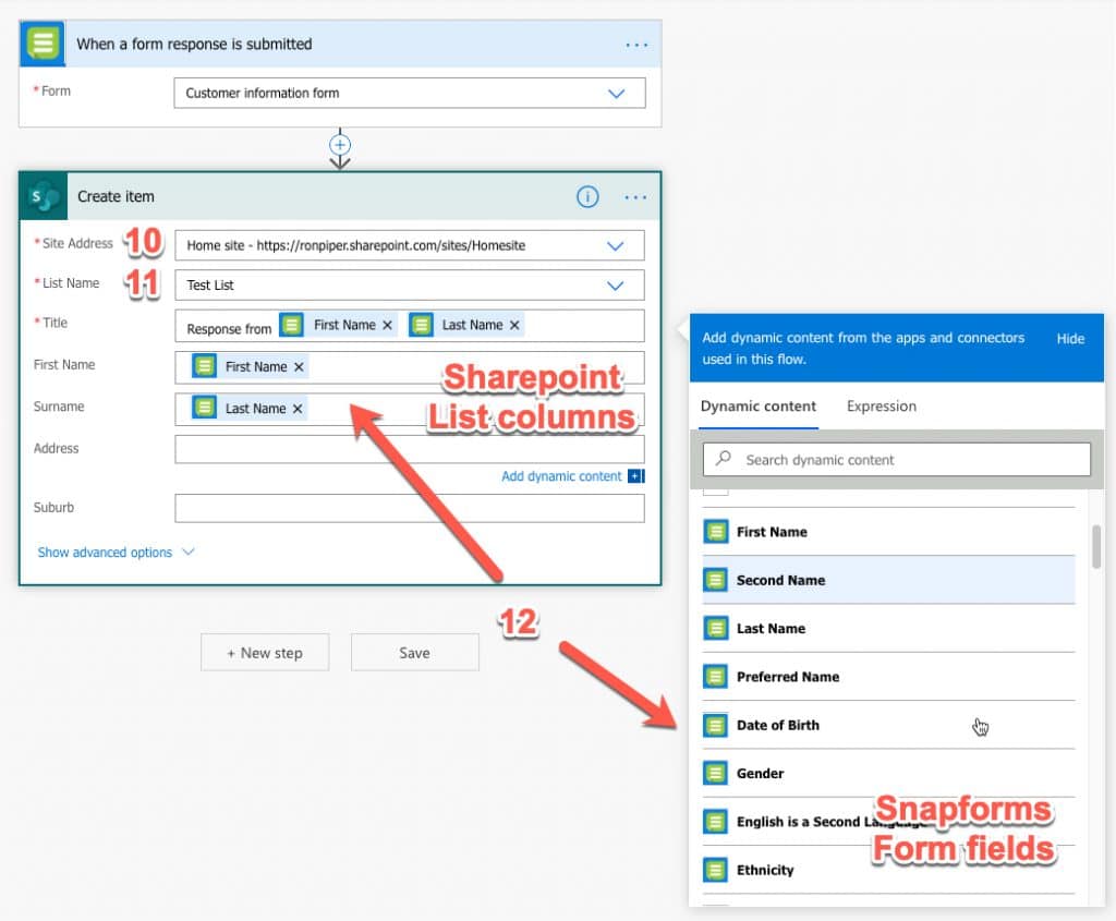 Automatically send a copy of form responses to a Sharepoint list - Snapforms Resources & FAQs
