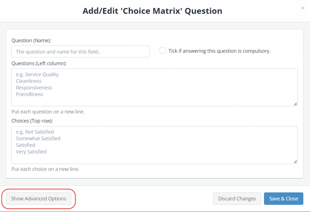 Choice Matrix - Snapforms Resources & FAQs