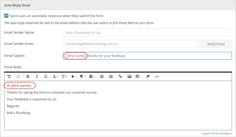 Using short-codes to insert dynamic content - Snapforms Resources & FAQs