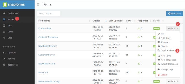 Duplicate an existing form - Snapforms Resources & FAQs