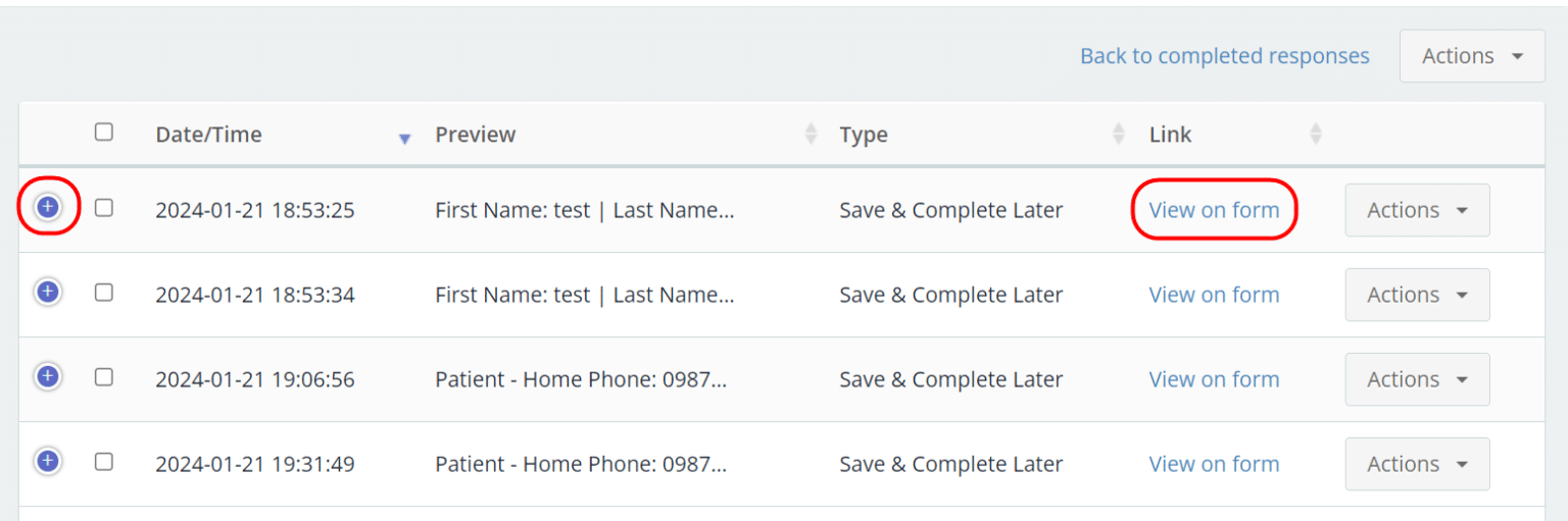 Viewing incomplete form responses - Snapforms Resources & FAQs