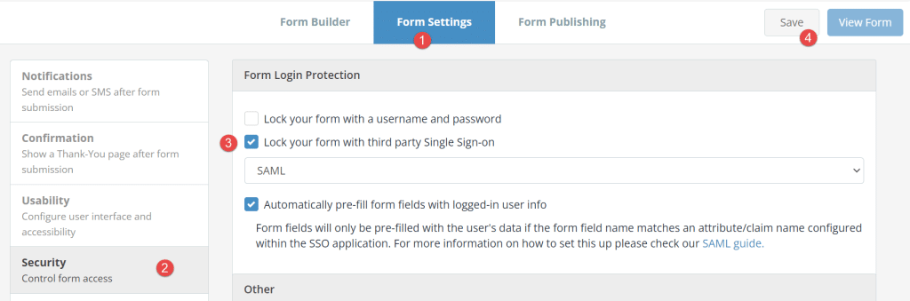 SAML SSO for Protecting Forms - Snapforms Resources & FAQs