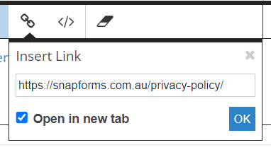 Adding URL links to your form - Snapforms Resources & FAQs