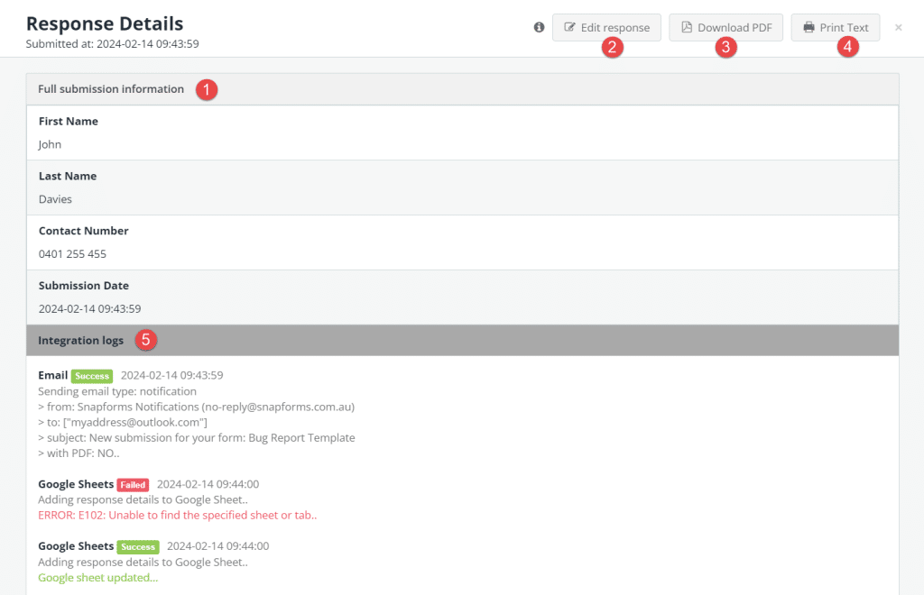 View, print, and download individual responses - Snapforms Resources & FAQs