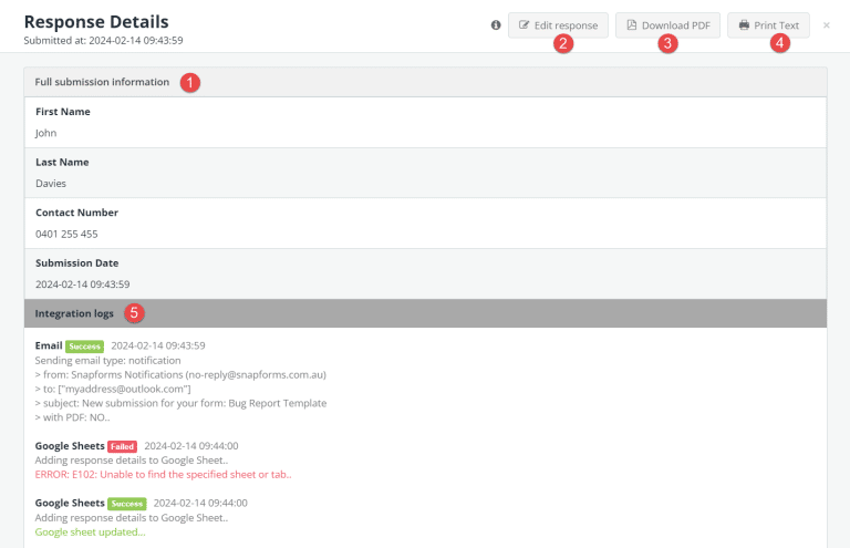 View, print, and download individual responses - Snapforms Resources & FAQs
