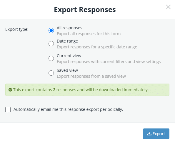 Export responses to CSV - Snapforms Resources & FAQs