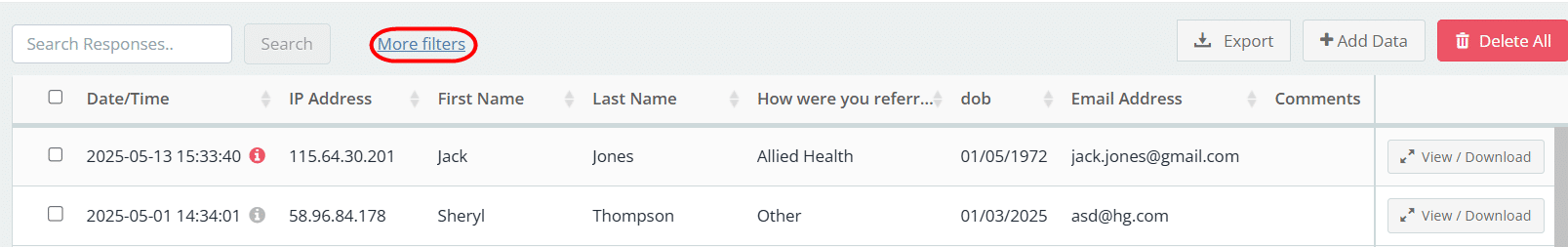 Customising The Form Responses View Snapforms Resources And Faqs