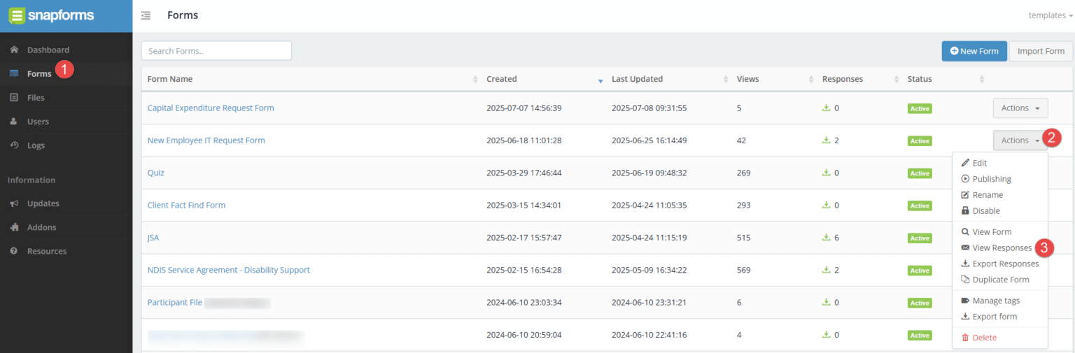 View, print, and download individual responses - Snapforms Resources & FAQs