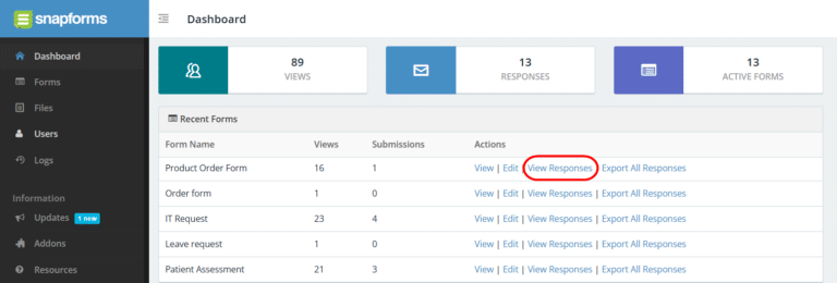View, print, and download individual responses - Snapforms Resources & FAQs
